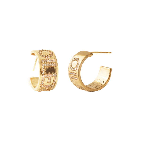Edmonton Oilers Pavé Cigar Band Hoop Earrings - SO PRETTY CARA COTTER