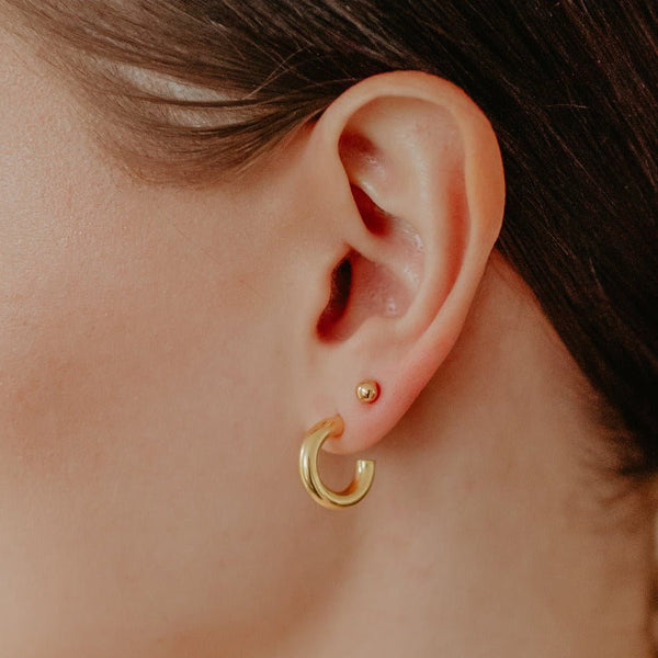 FRAICHE MINI CYLINDER HOOPS - GOLD - SO PRETTY CARA COTTER