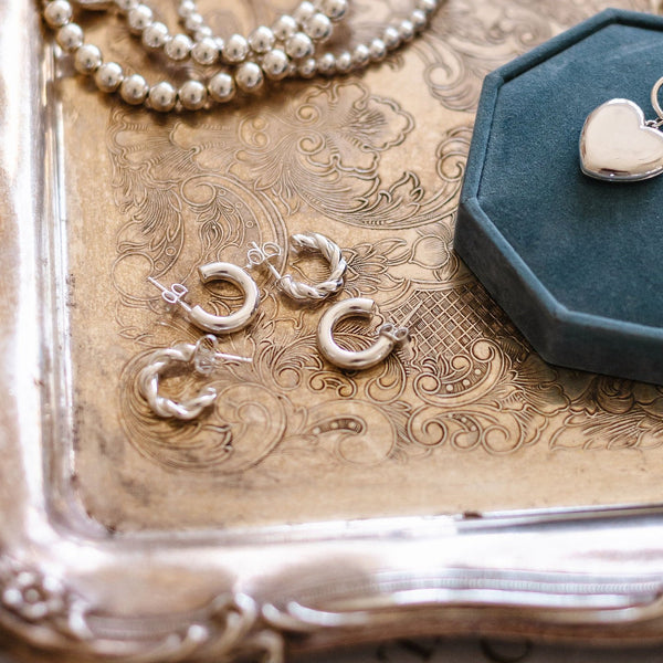 FRAICHE MINI CYLINDER HOOPS - SILVER - SO PRETTY CARA COTTER