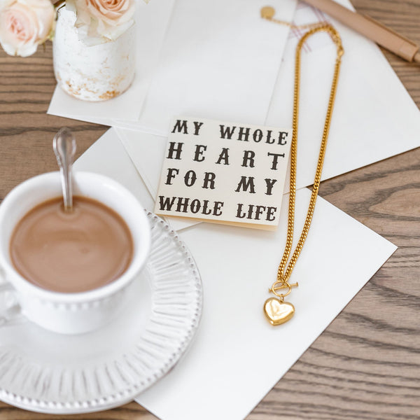 FRAICHE SWEETHEART LOCKET NECKLACE - GOLD - SO PRETTY CARA COTTER