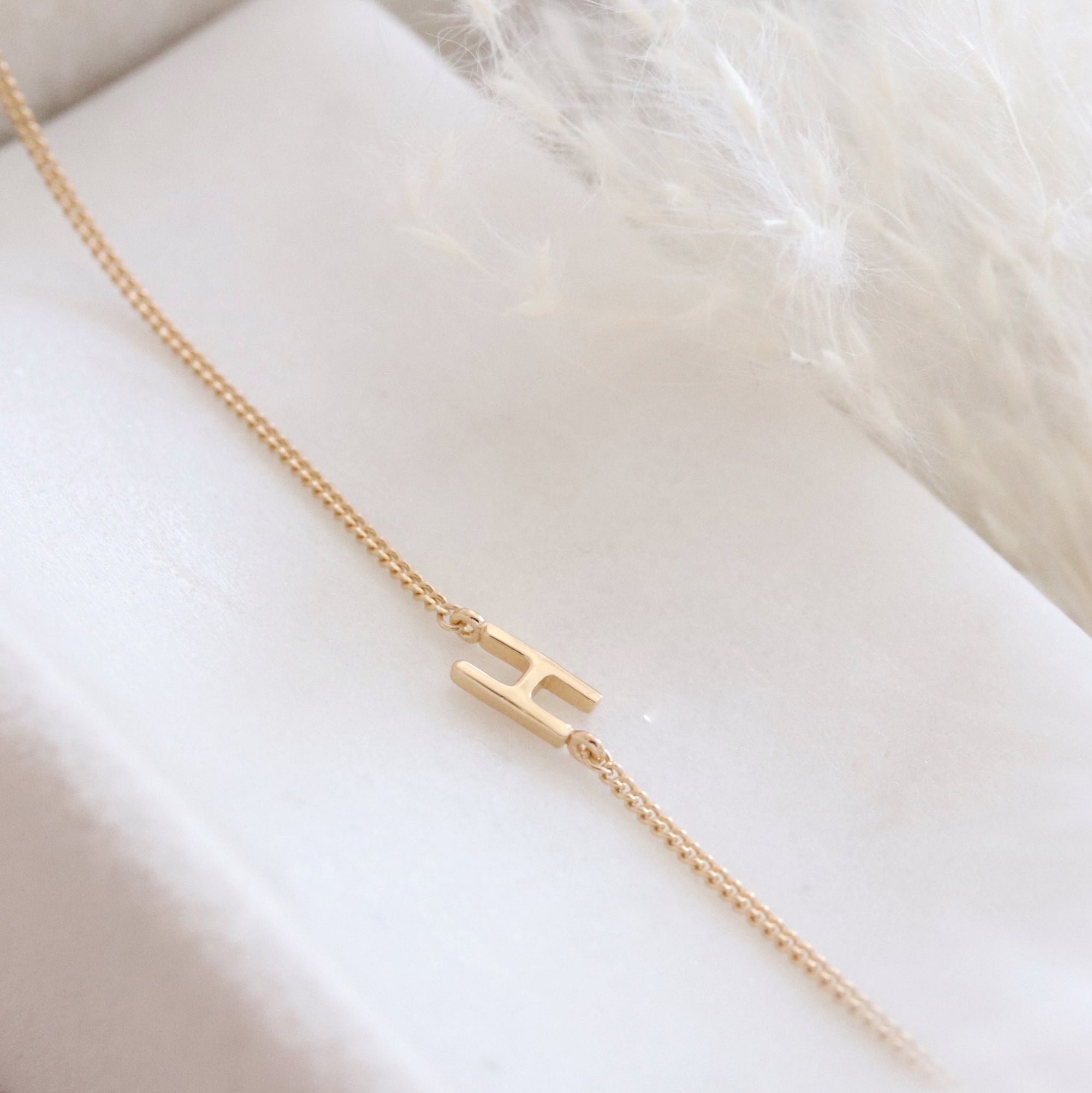 NOTABLE OFFSET INITIAL NECKLACE - H - SO PRETTY CARA COTTER